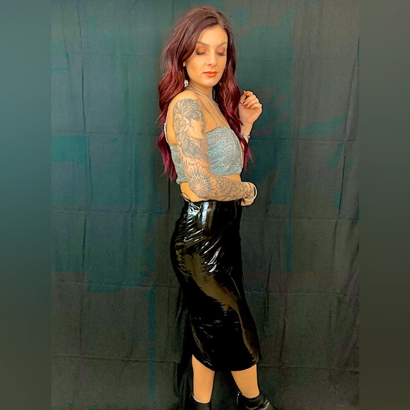 Skirts | Ira Shiny Pencil Skirt | Poshmark